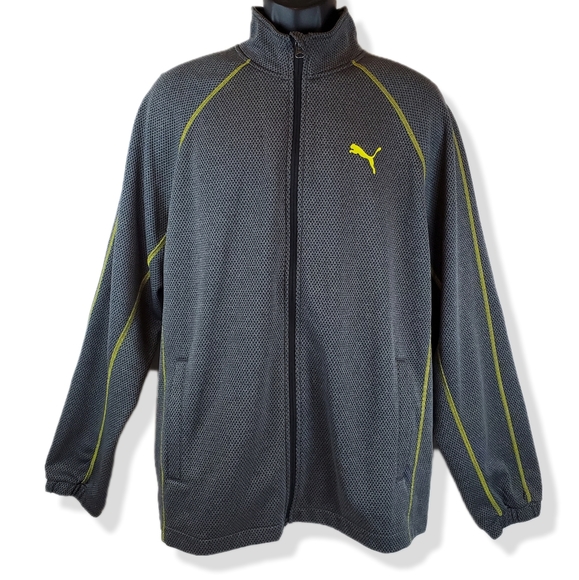Puma | Jackets & Coats | Puma Gray Lime Green Stitch Warm Cell Tech ...